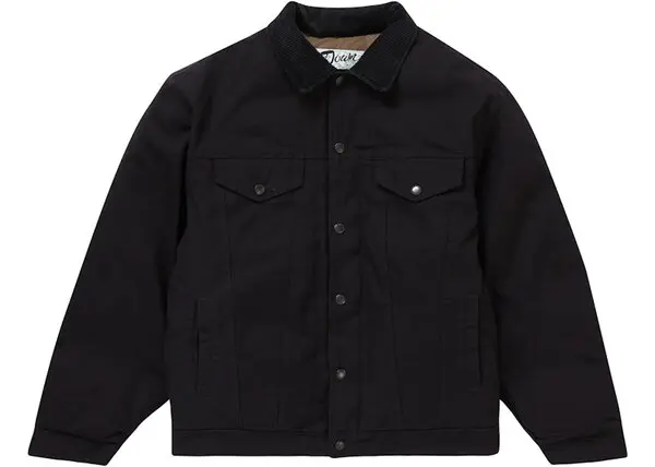 Supreme Schott Canvas Down Trucker Jacket - Black