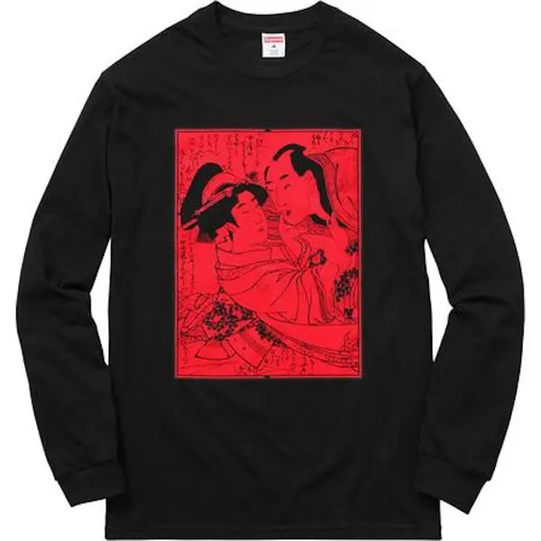 Supreme Sasquatchfabrix Shunga Long Sleeve Tee Shirt - Black