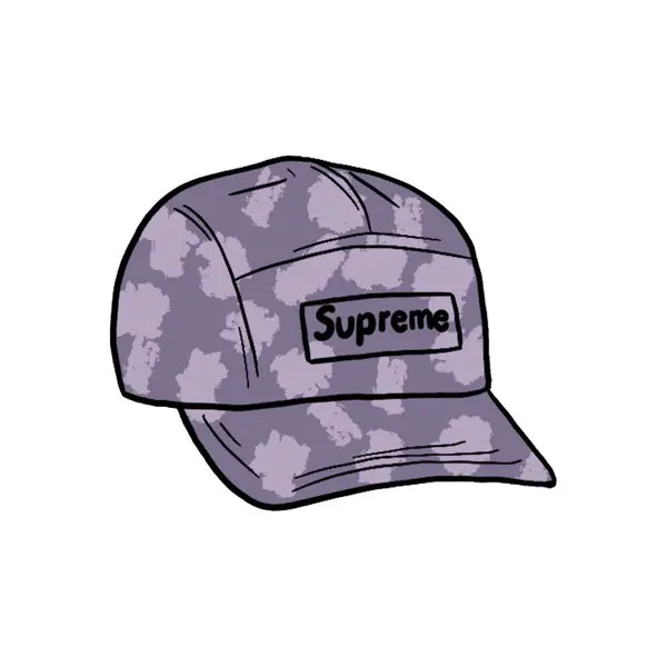 Supreme Satin Digi Camo Camp Cap - Light Purple