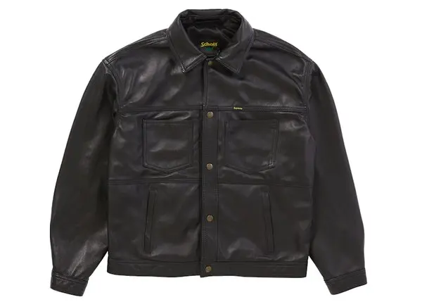 Supreme Schott Leather Work Jacket - Black