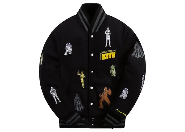 Kith X Star Wars For Golden Bear Varsity Jacket - Black