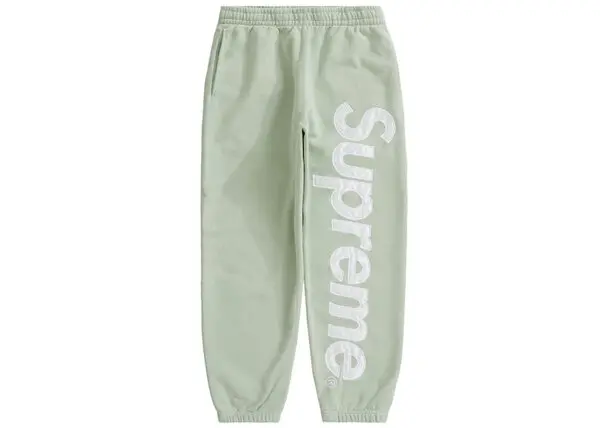 Supreme Satin Appliqué Sweatpant - Mint