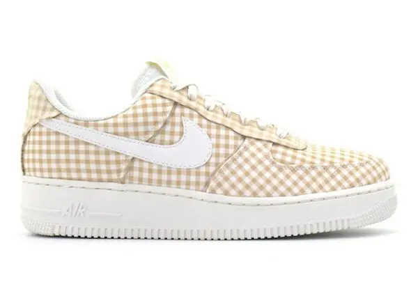Nike Air Force 1 Low Qs Gingham Sneakers - White/beigeone-colorwhite