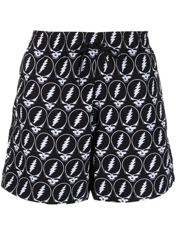 Amiri Grateful Dead Skull Swim Shorts - Black