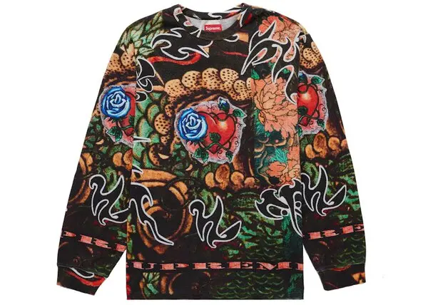Supreme Sacred Heart Waffle Long Sleeve Top - Multicolor