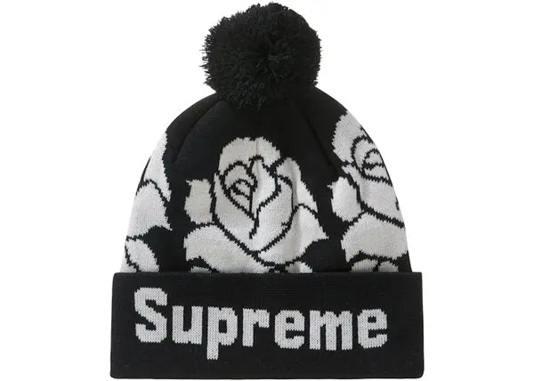 Supreme Rose Beanie - Black