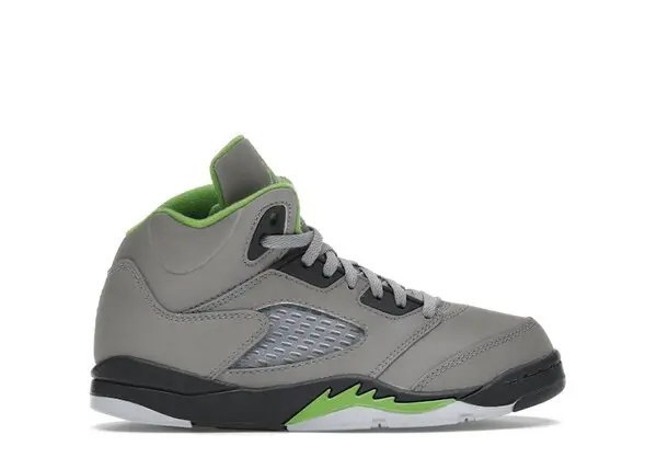 JORDAN 5 Retro Preschool Sneakers - Silver/green Bean/flint Grey
