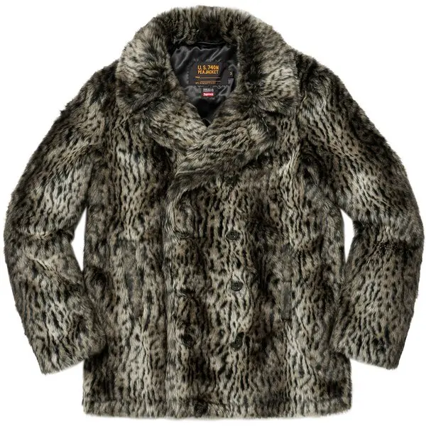 Supreme Schott Fur Pea Coat - Leopard | Editorialist