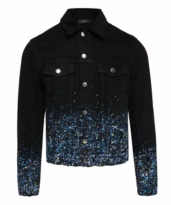 Amiri Crystal Rhinestone Denim Jacket
