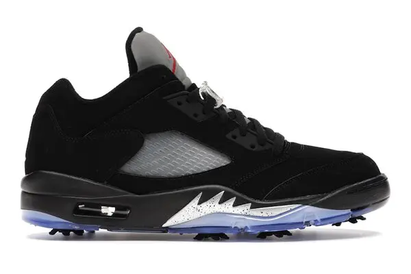 JORDAN Retro Low Golf Metallic - Black/metallic Silver/fire Red