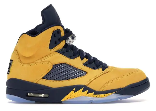 JORDAN 5 Retro Michigan Sneakers - Amarillo/college Navy Blue