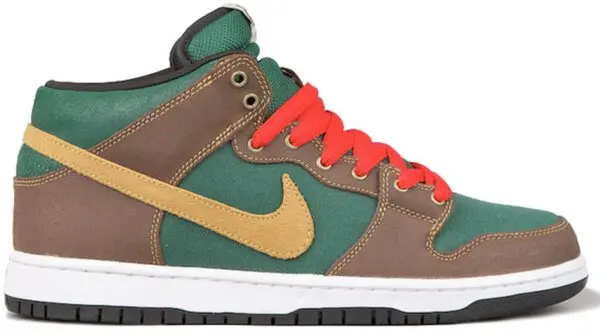 Nike Dunk Mid Patagonia Sneakers - Noble Green/mtllc Gold/drk Ok