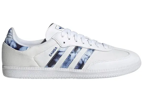 Adidas Samba Tie Dye Sneakers - Cloud White/royal Blue