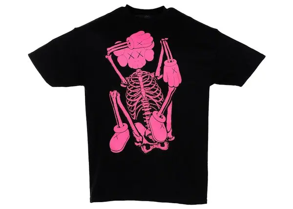 KAWS Skeleton New Fiction T-shirt - Pink