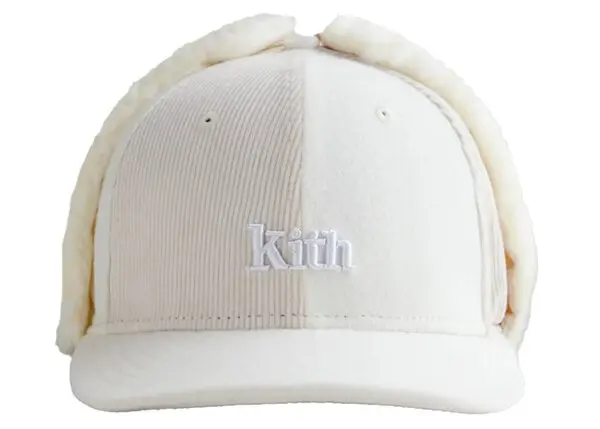Kith New Era Serif Ear Flap Fitted Cap - Sandrift