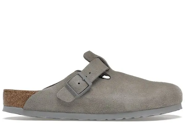 BIRKENSTOCK Boston Soft Footbed Suede Clogs - Stone Coin
