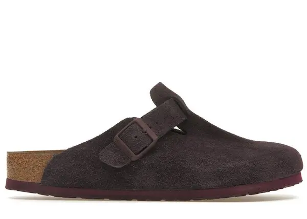 BIRKENSTOCK Boston Soft Footbed Suede Clogs - Wine