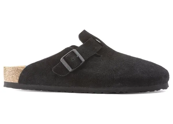 BIRKENSTOCK Boston Suede Clogs - Black