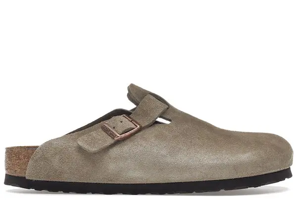 BIRKENSTOCK Boston Soft Footbed Suede Clogs - Taupe