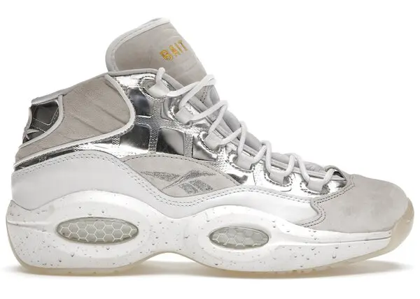 REEBOK Question Mid Bait Ice Cold Sneakers - White/metallic Ice/metallic Gold