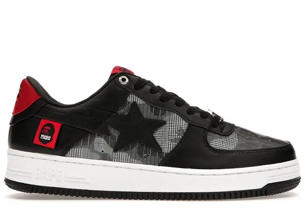 BAPE A Bathing Ape Sta Hugo Sneakers - Black/grey/red