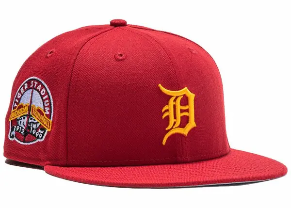 New Era Detroit Tigers Aux Pack Stadium Patch Club Exclusive 59fifty Fitted Cap - Cardinal/gold