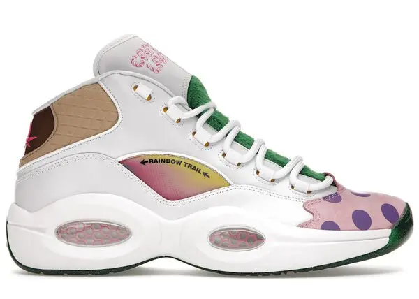 REEBOK Question Mid Candyland Sneakers - White/pixie Green/goal Green