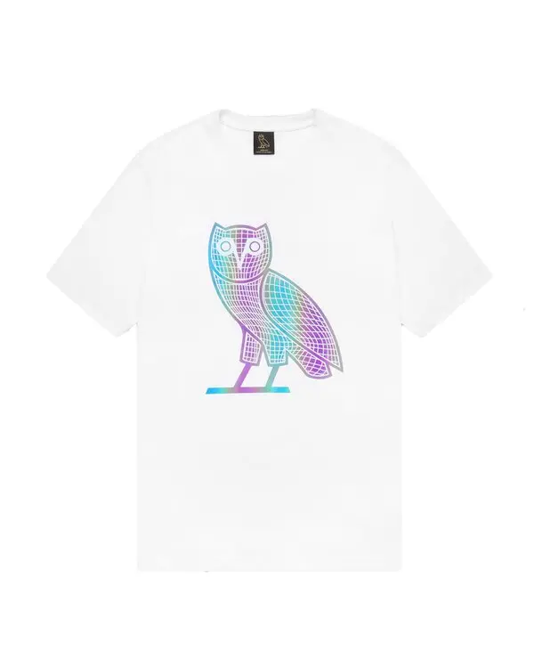 OVO Iridescent Grid Owl T-shirt - White