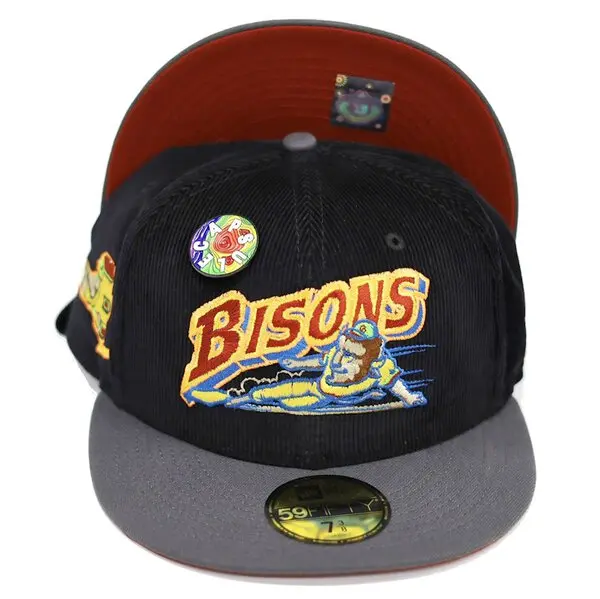 New Era Buffalo Bisons Capsule Doppler Radar Collection 59fifty Fitted Hat - Black/red