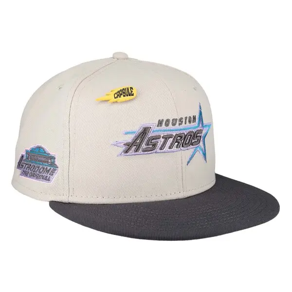 New Era Houston Astros Astrodome 59fifty Fitted Cap - Grey/pink
