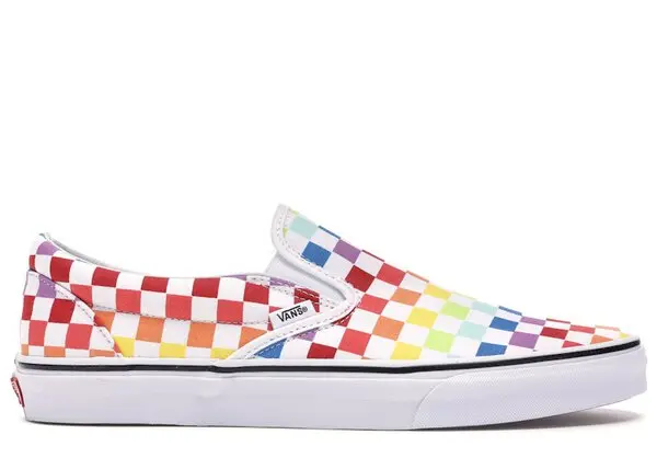 VANS Checkerboard Slip-on Sneakers - Rainbow/true White