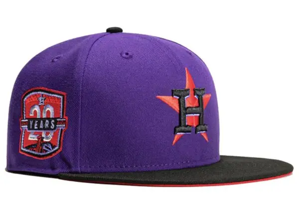 New Era Houston Astros Tdot 20th Anniversary Patch Club Exclusive 59fifty Fitted Cap - Purple/black