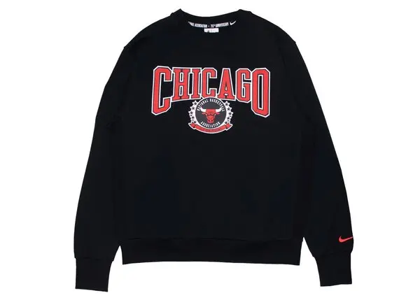 Nike Nba Chicago Bulls 75th Anniversary Courtside Fleece Crewneck Sweatshirt