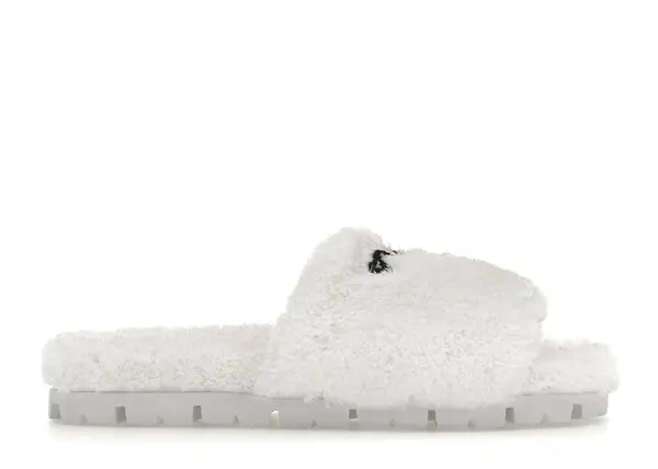 Prada Terry Cloth Slides - White/black