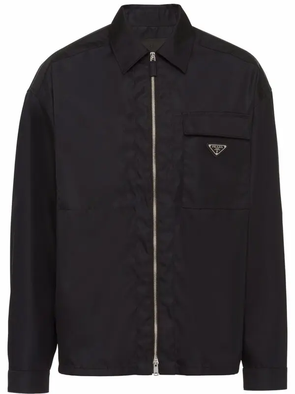 Prada Zip Up Long Sleeved Nylon Shirt