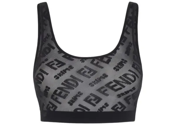 Fendi X Skims Hosiery Bralette - Black