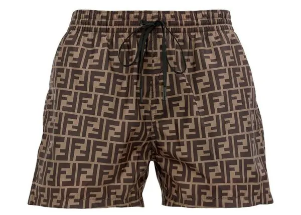 Fendi Ff Motif Swim Shorts - Brown