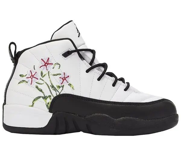 JORDAN 12 Retro Floral Sneakers - White/black/vivid Green
