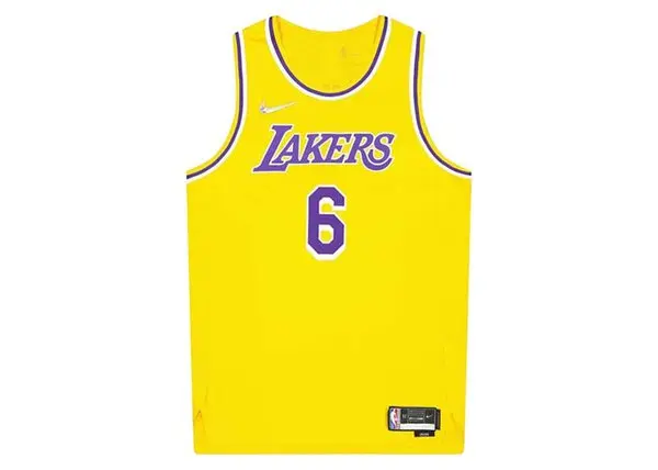Nike Nba L.a. Lakers Lebron James Icon Edition Authentic Jersey - Yellow