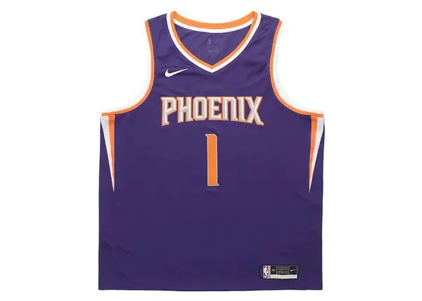 Nike Nba Phoenix Suns Devin Booker Icon Edition 2023 Swingman Jersey - Purple/orange/white