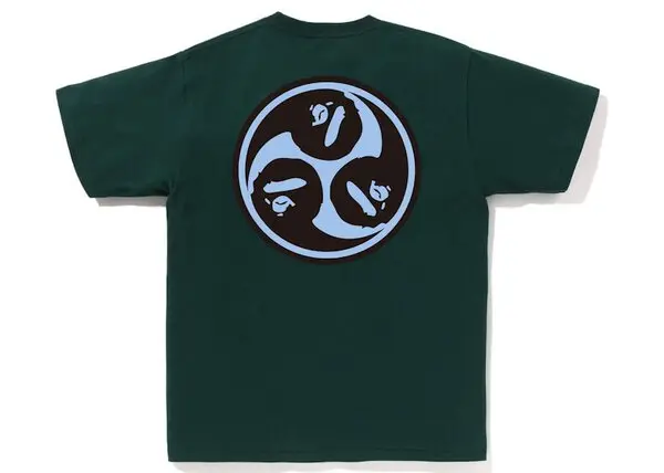 A BATHING APE Japan Culture Mitsudomoe Tee Shirt - Green