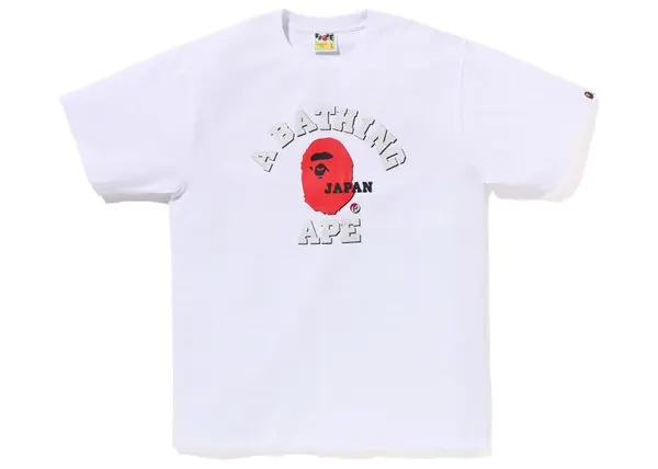A BATHING APE Japan College Tee Shirt - White