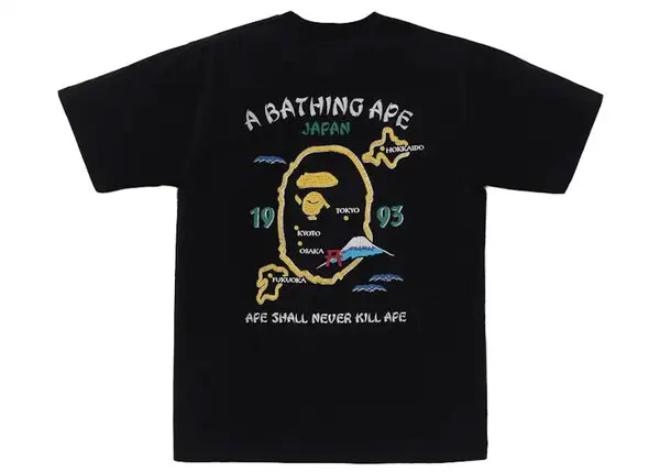 A BATHING APE Japan Souvenir #2 Tee Shirt - Black