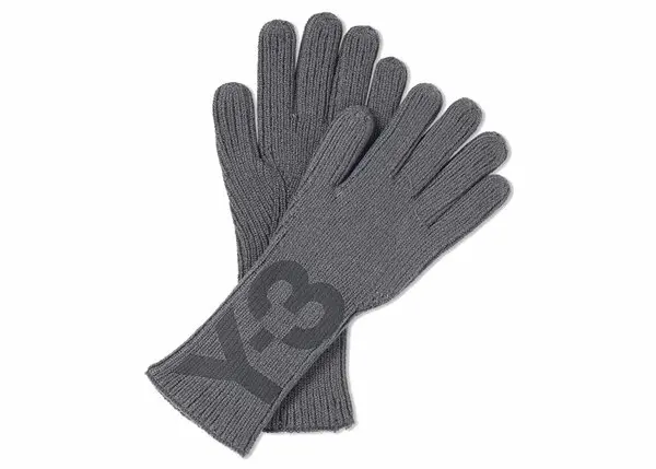 Adidas Y3 Ribbed Gloves - Gray