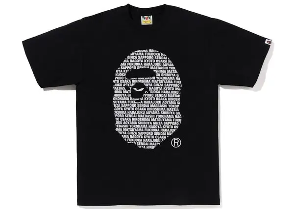 A BATHING APE Japan Ape Head Tee Shirt - Black