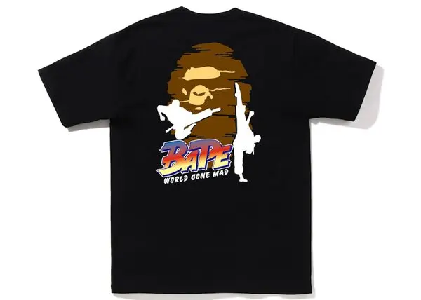 A BATHING APE Japan Culture Karate Tee Shirt - Black