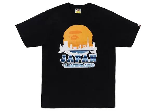 A BATHING APE Japan Silhouette Tee Shirt - Black