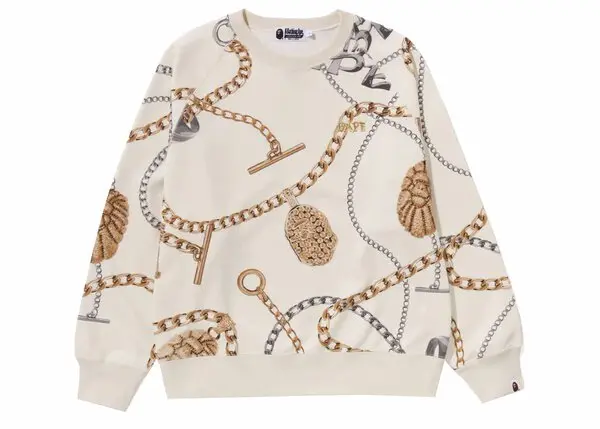 A BATHING APE Jewels Crewneck Sweatshirt - Ivory