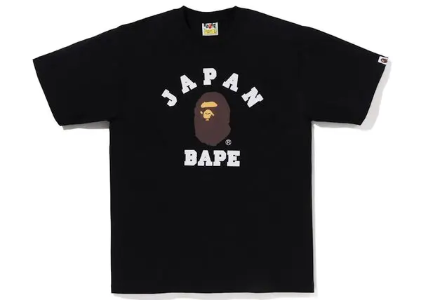 A BATHING APE Japan College City Tee Shirt - Black