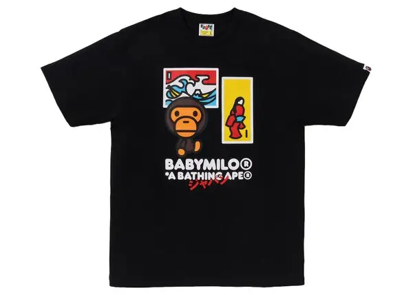 A BATHING APE Japan Art Baby Milo Tee Shirt - Black